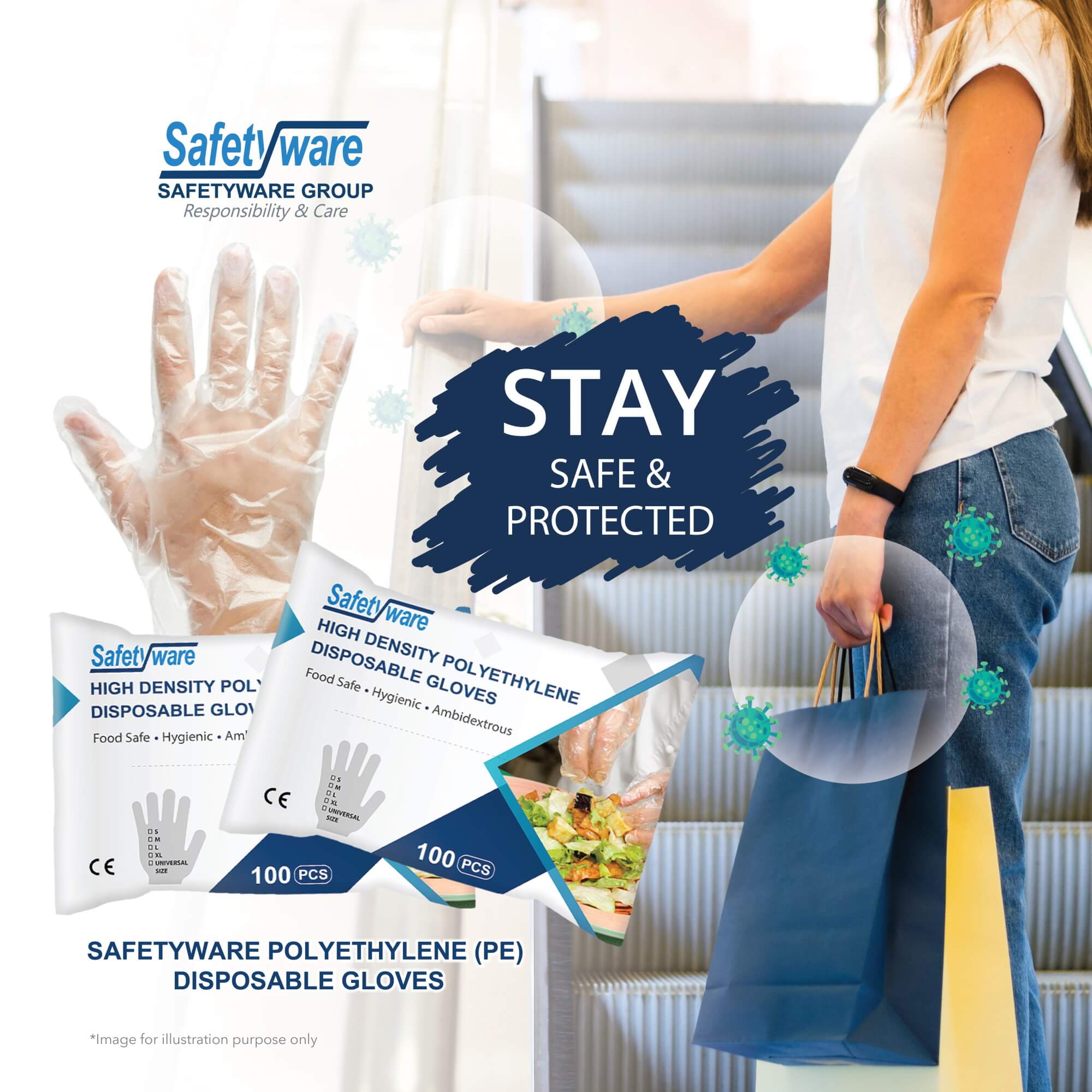 Safetyware - Hand Protection PE Disposable Gloves