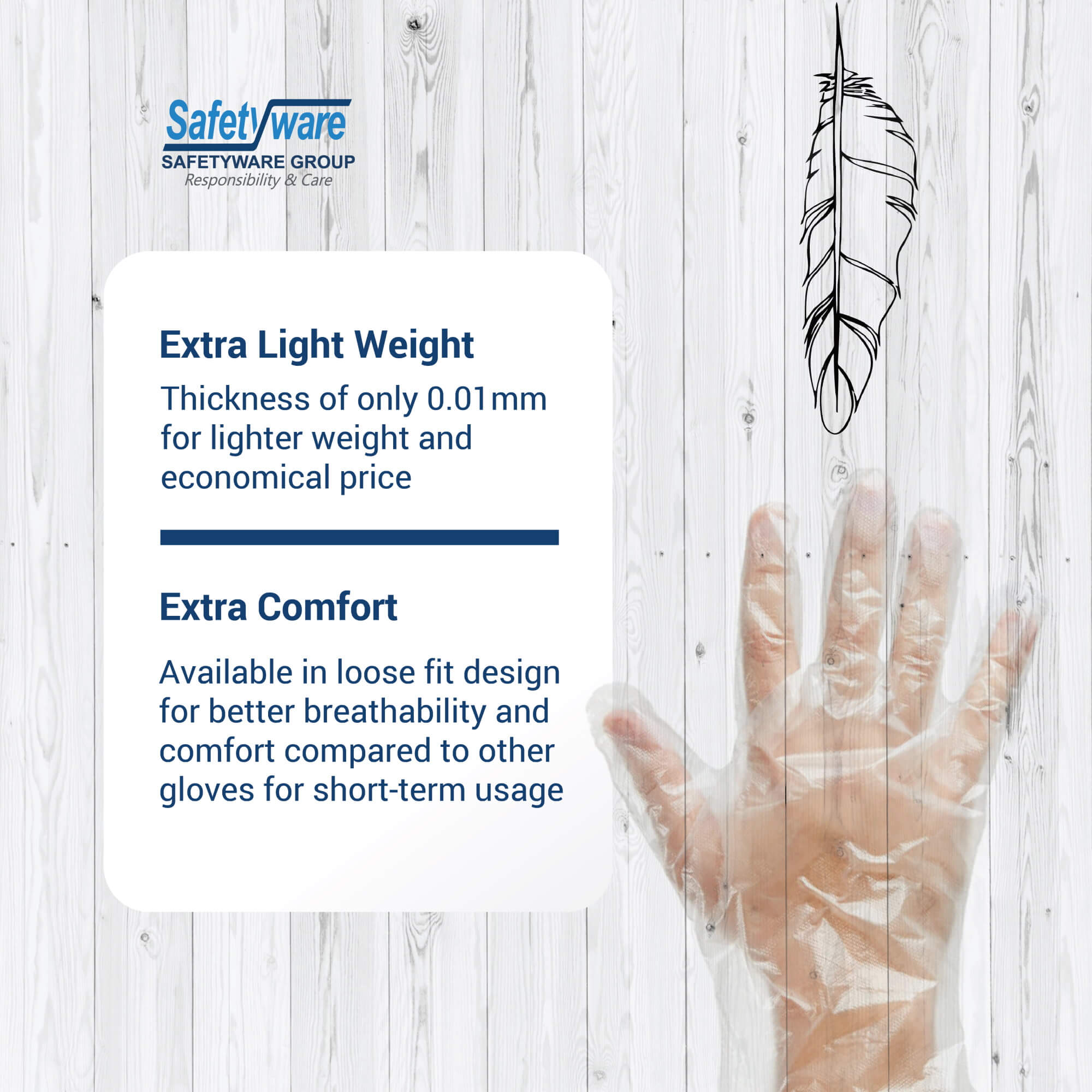 Safetyware - Hand Protection PE Disposable Gloves