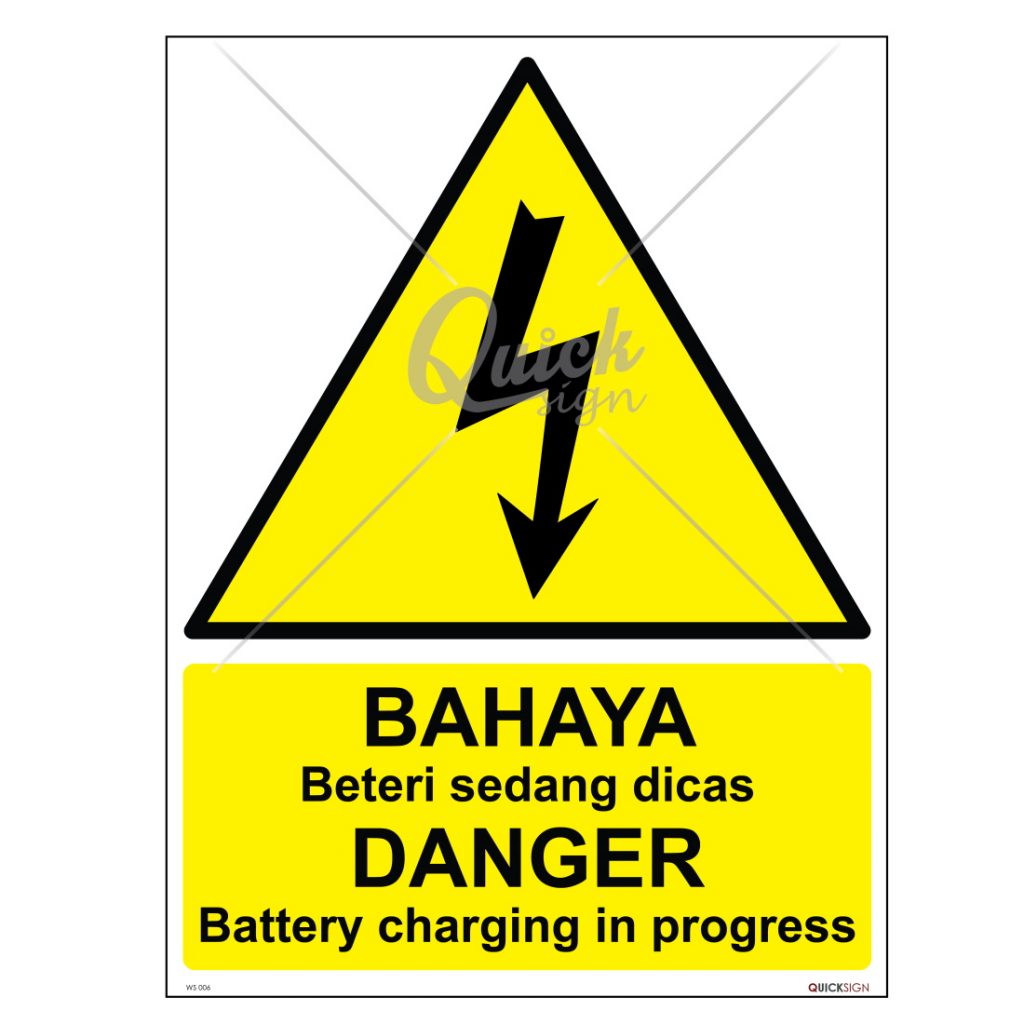 WS006 - Battery Charging in Progress Signage - Safetyware Sdn Bhd