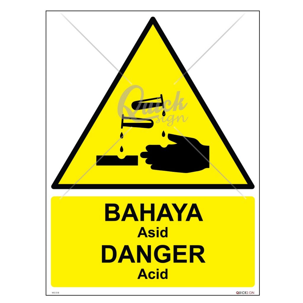 WS018 - Danger Acid Signage - Safetyware Sdn Bhd