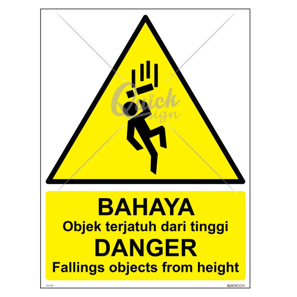 WS029 - Danger Falling Objects Signage - Safetyware Sdn Bhd