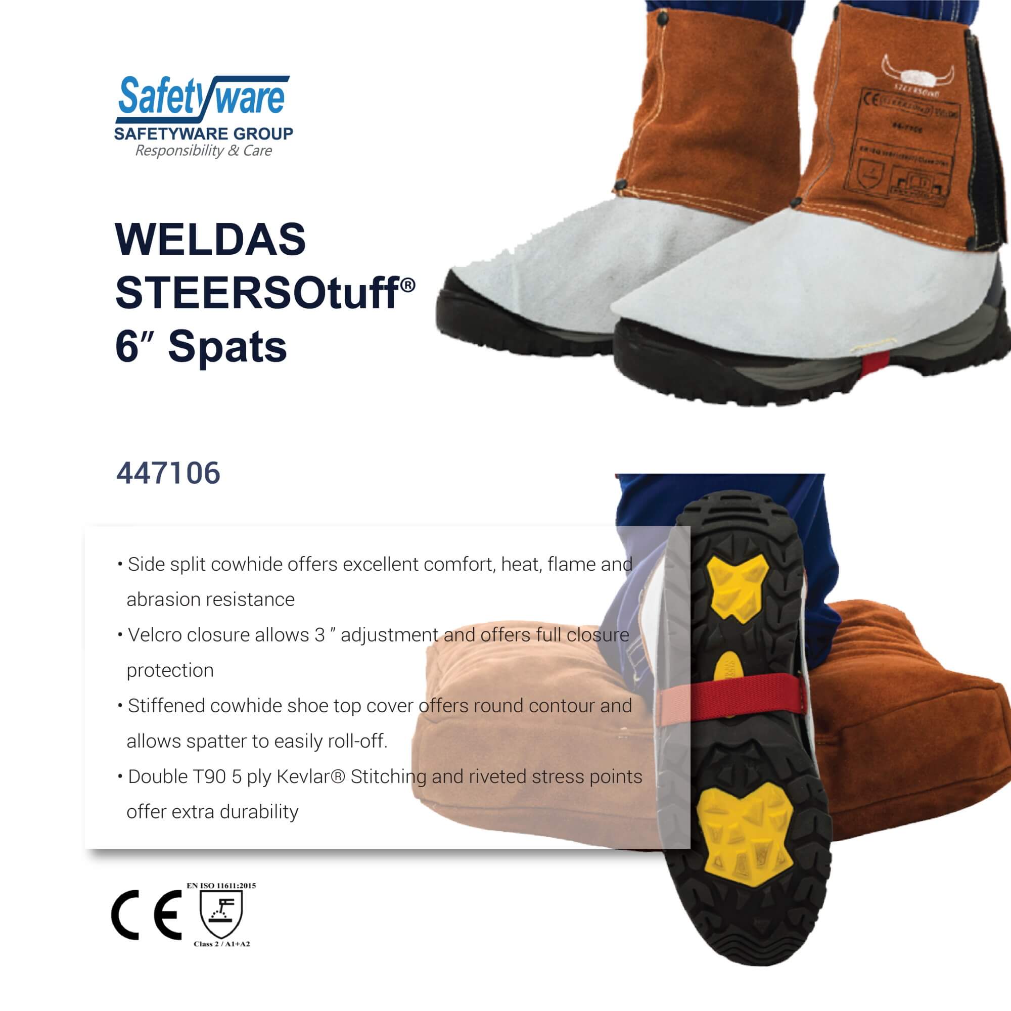 Safetyware - Body Protection WELDAS STEERSOtuff Lava Brown Leather Leg ...